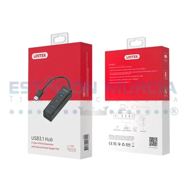 Mini Hub USB 3.1 de 4 Puertos | Expansión USB | Velocidad SuperSpeed